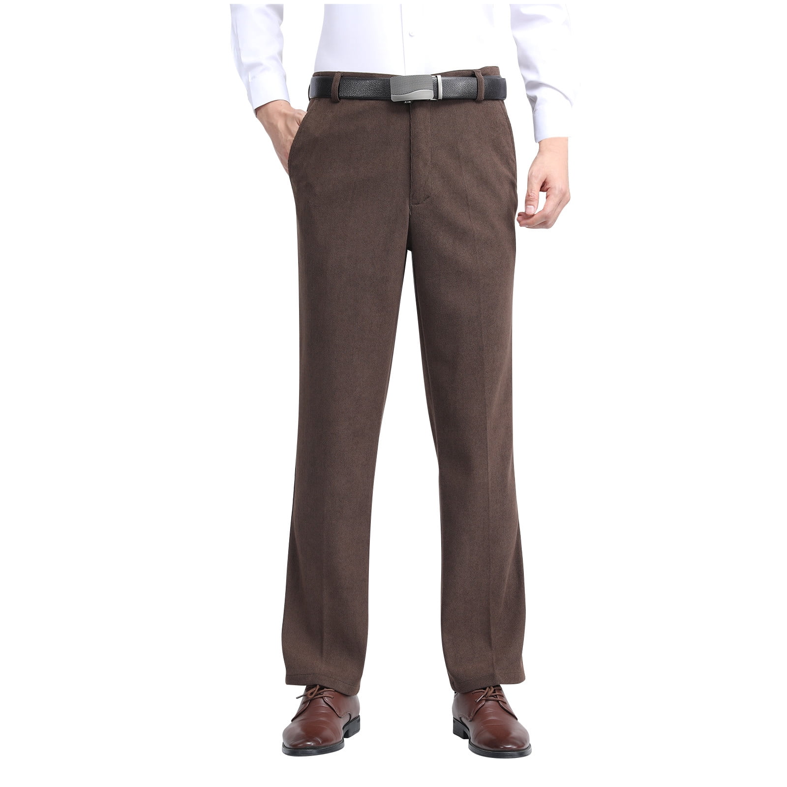 Havenre Men's Classic Fit Dress Pants Flat Front Straight Formal Pants ...