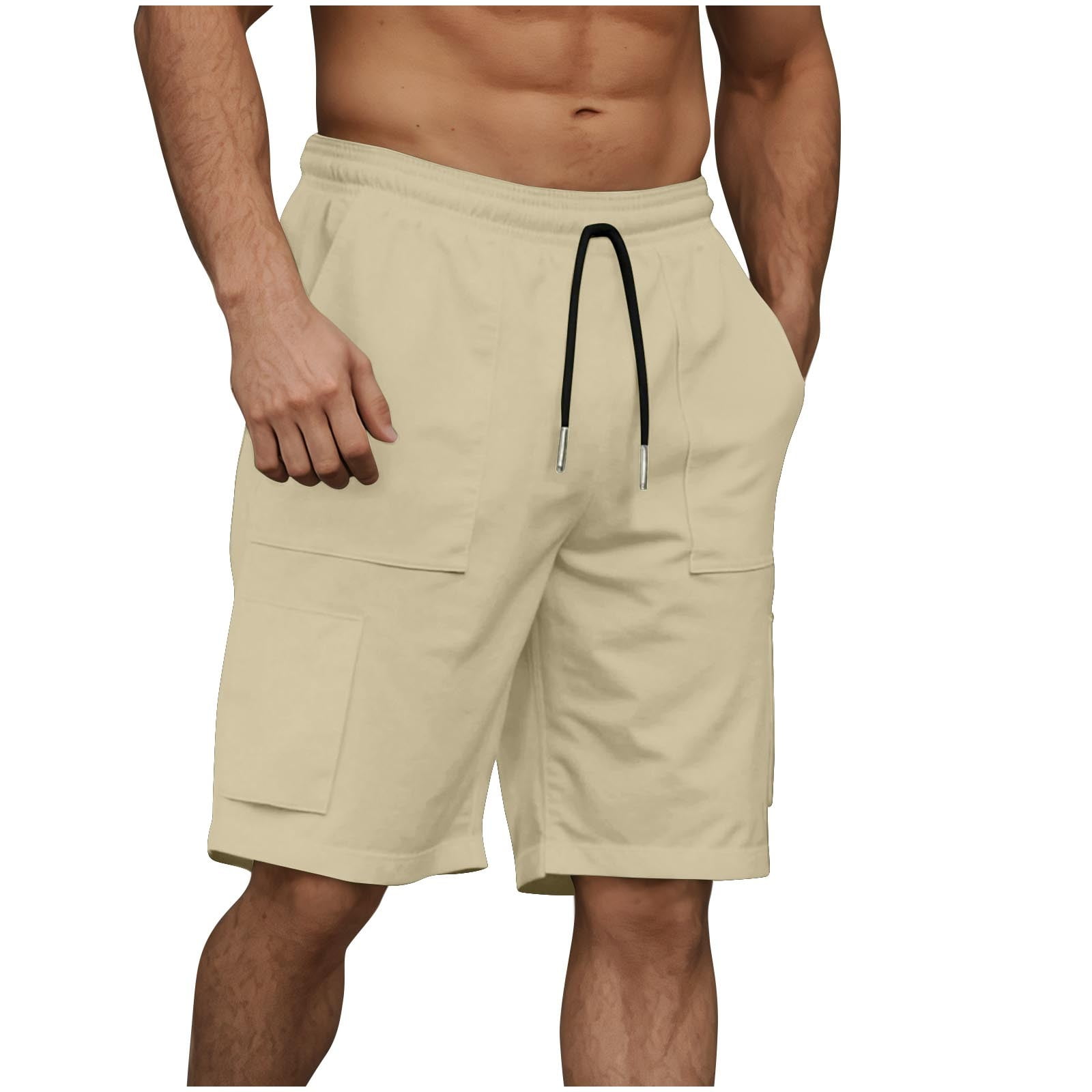 Havenre Mens Cargo Shorts - Stretch Tech Double Knit Fleece Lightweight ...