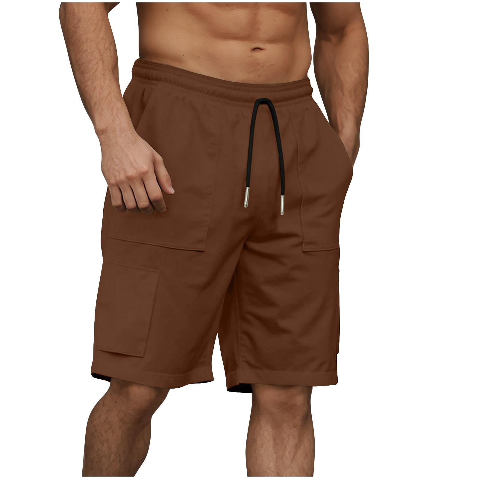 Havenre Mens Cargo Shorts - Stretch Tech Double Knit Fleece Lightweight ...