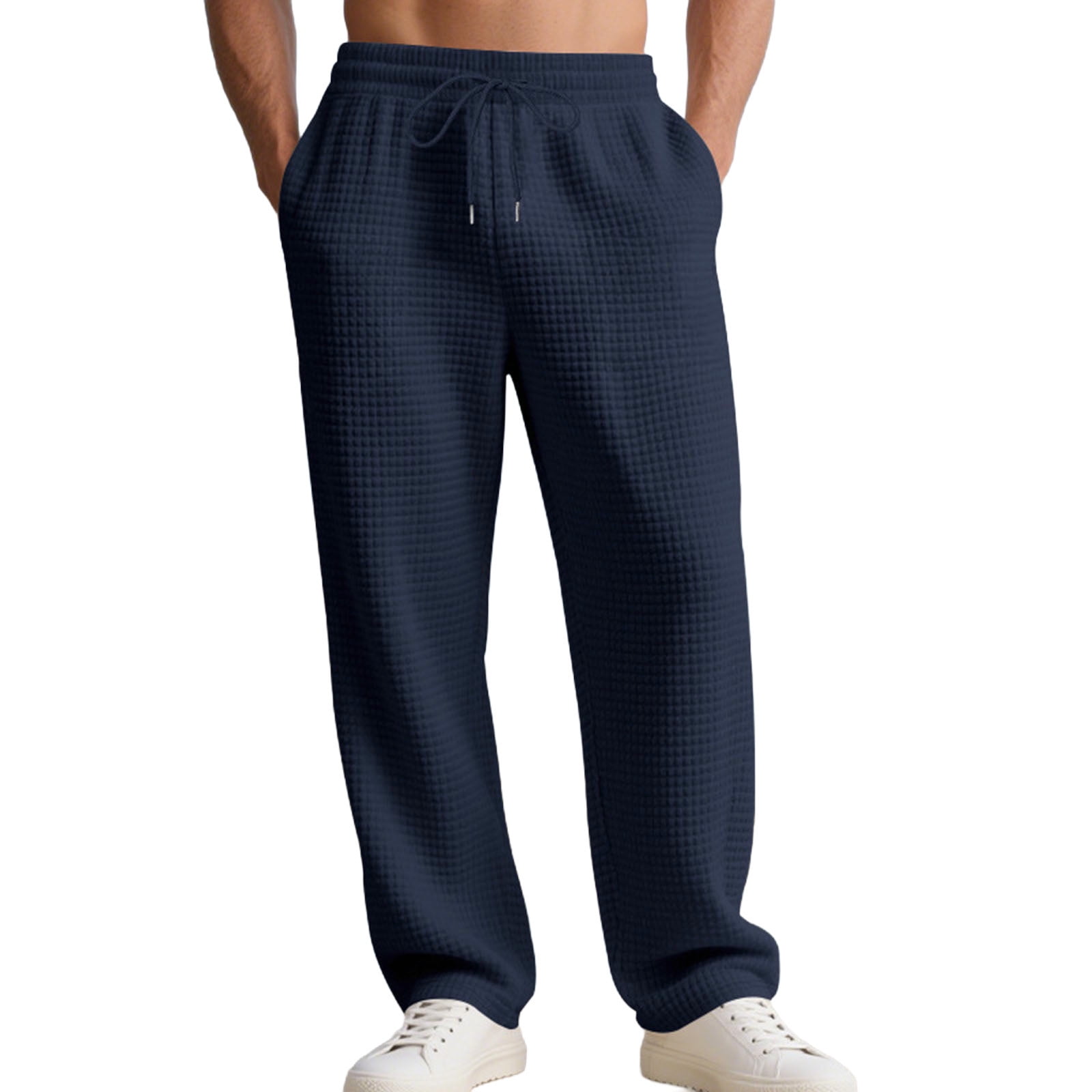 Havenre Mens Waffle Sweatpant Lightweight Casual Drawstring Stretch ...