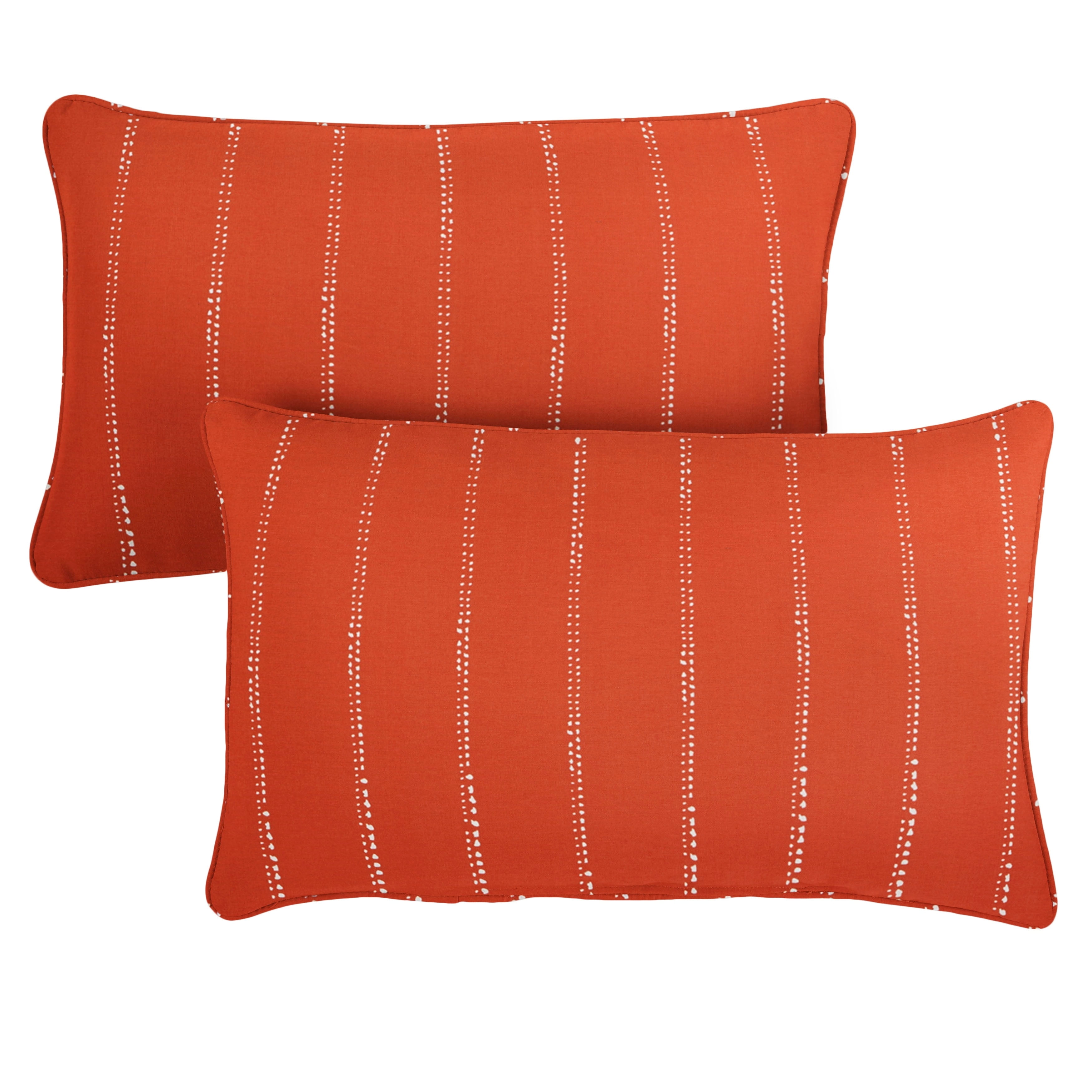 Sorra Home Marion Orange Dotted Stripe Knife Edging Pillow Set by ...