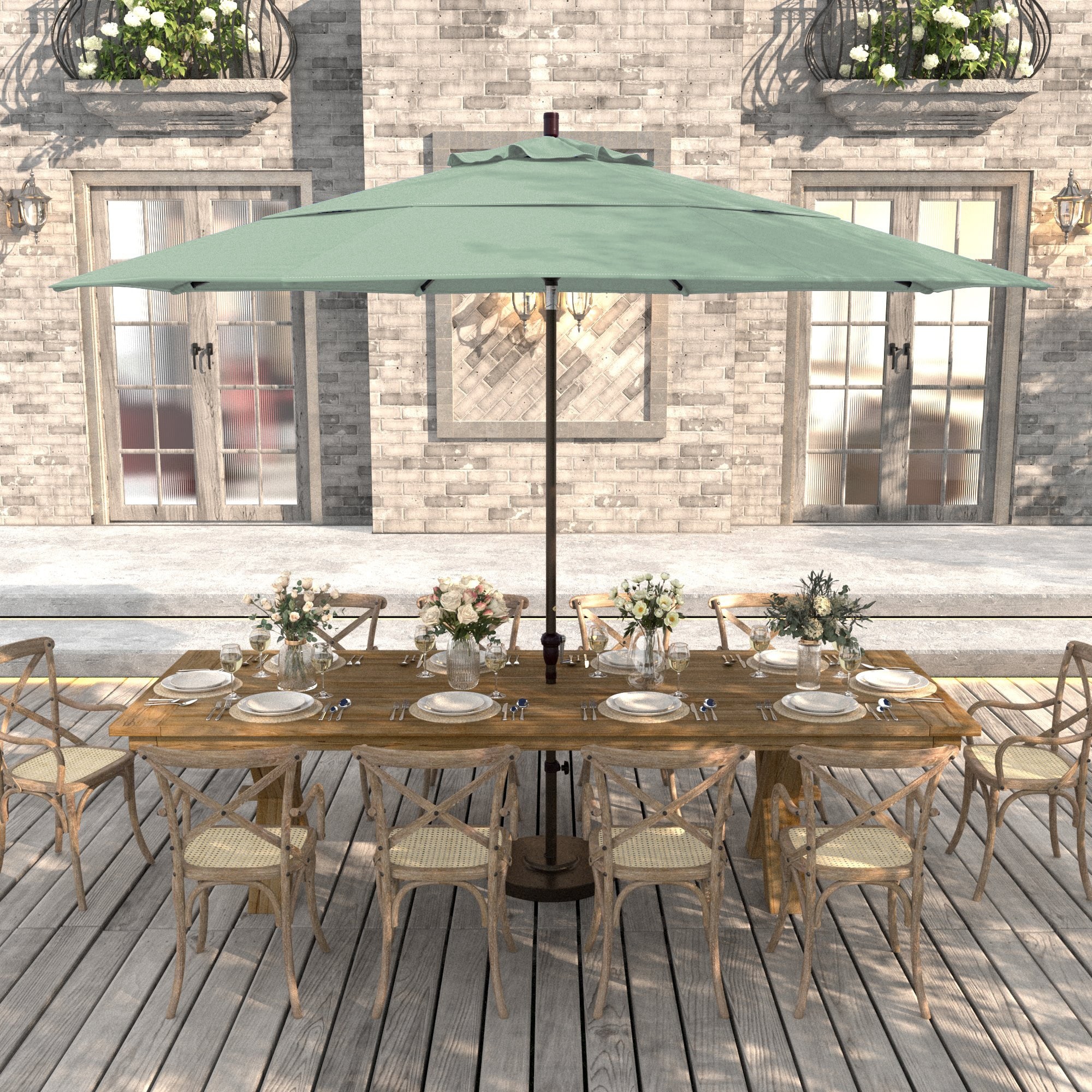 Havenside Home North Bend 11-foot Crank Open Bronze Umbrella by Spa ...