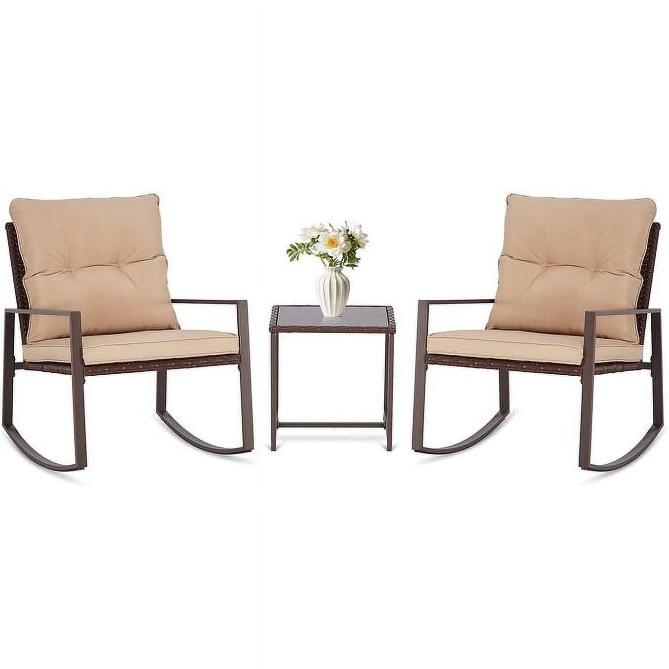 Havenside Home Pheap Outdoor Patio 3-piece Rocking Wicker Bistro Set by ...