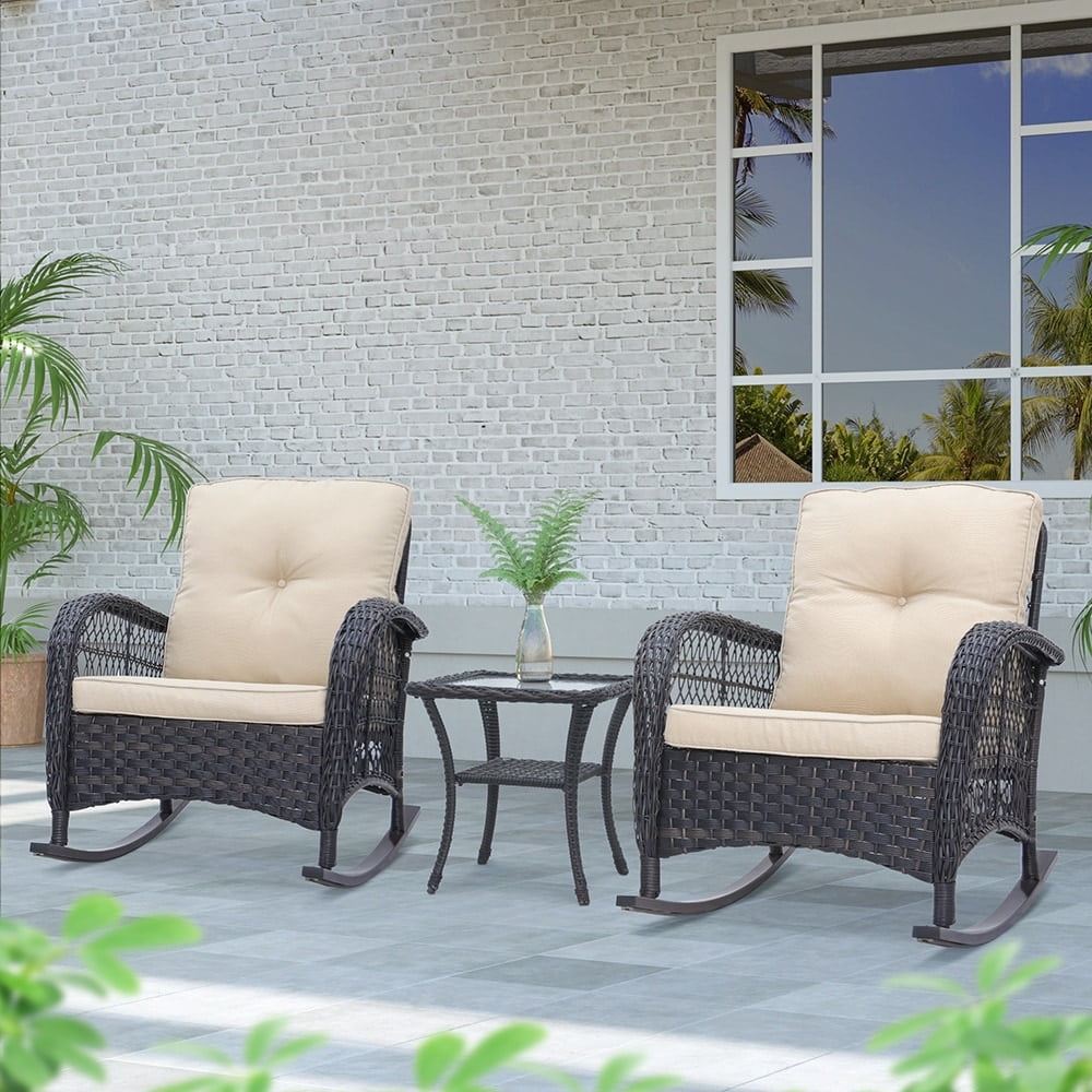 Havenside Home Scammon Bay 3-piece Wicker Rocker Conversation Set by ...