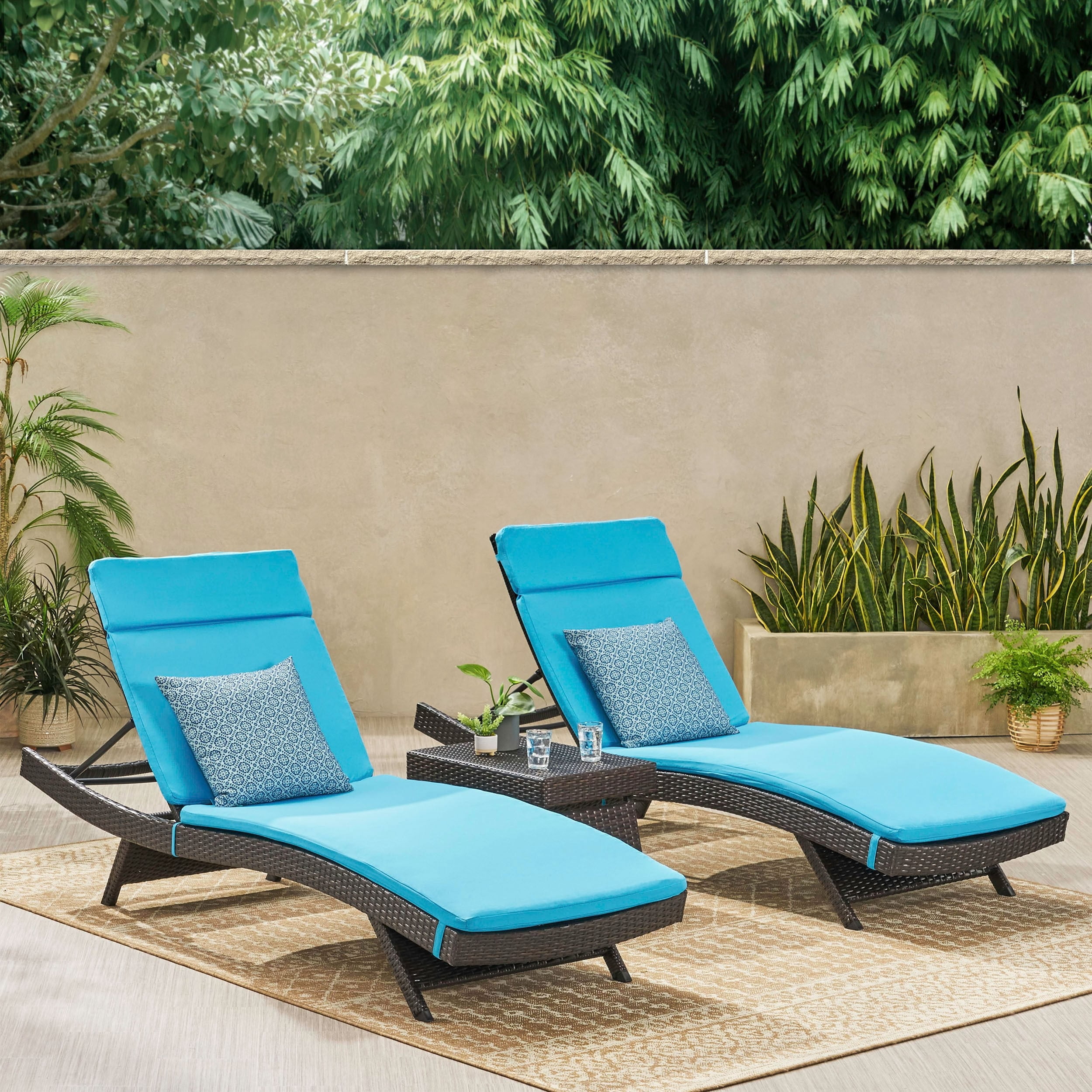 Christopher Knight Home Vilano 3-piece Outdoor Cushioned Lounge Set by ...