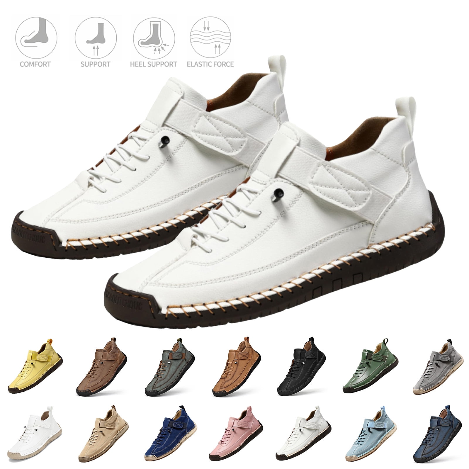 Havenx Dress Shoes for Men Leather Hand Stitching Western Ankle Lace Up ...