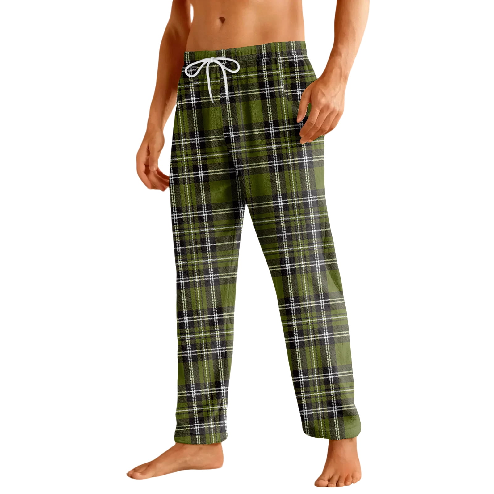 Havenx Flannel Pajamas for Men Microfleece Plaid Pajama Bottoms 2025 ...
