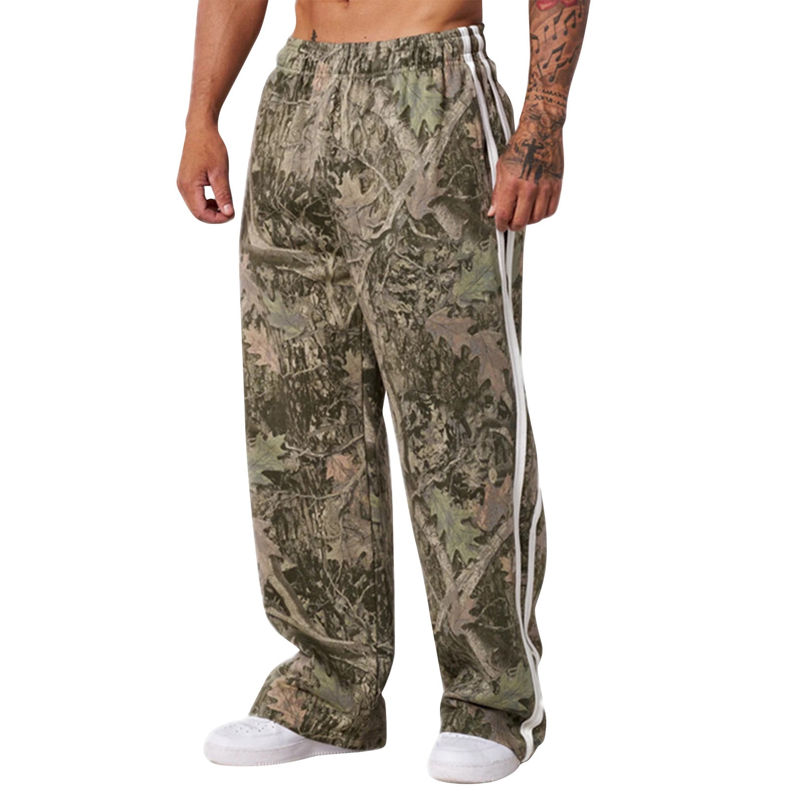 Havenx Mens Baggy Camo Sweatpants Graphic Camouflage Sweats Wide Leg ...