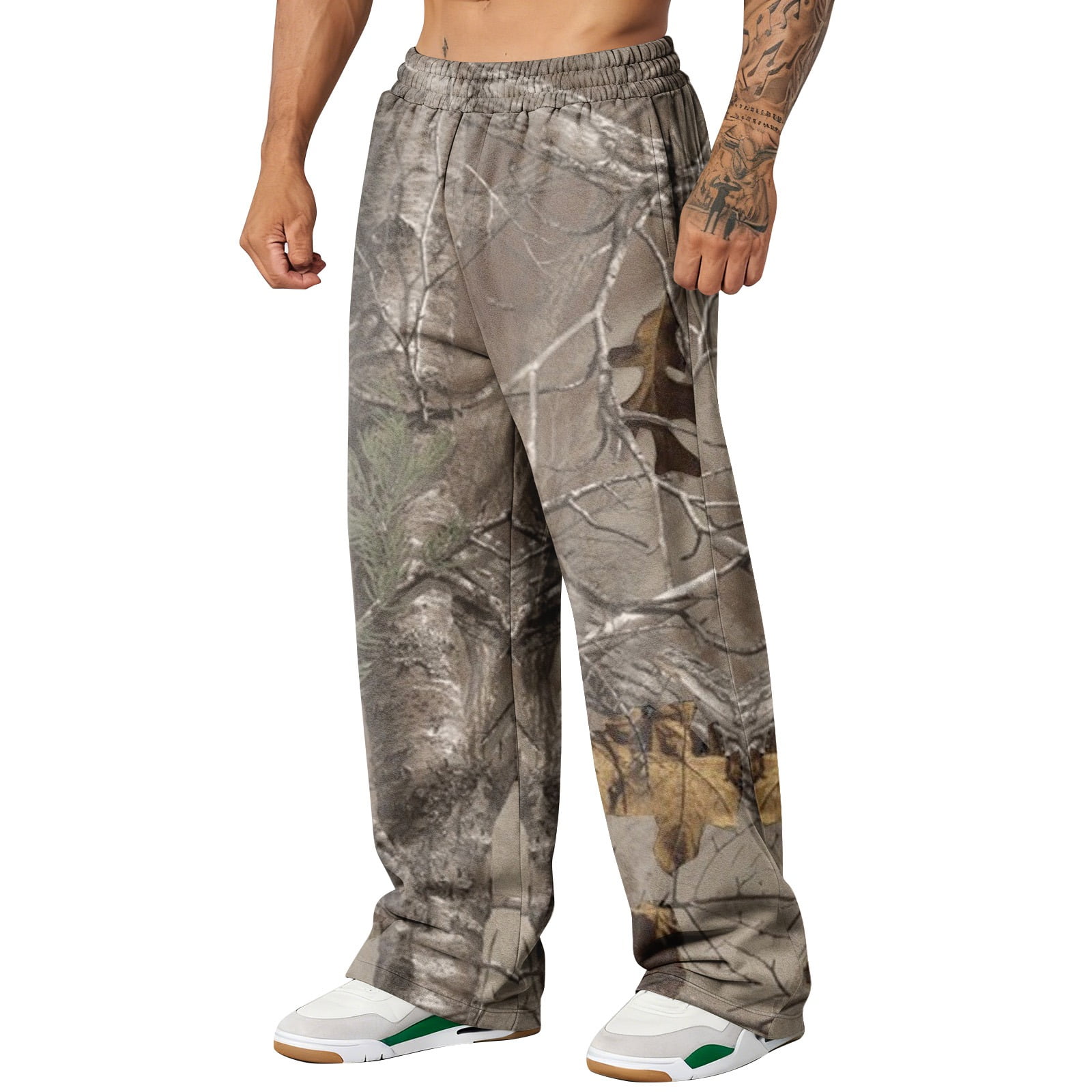 Havenx Mens Camo Sweatpants Graphic Print Straight Wide Leg Sweat Pant ...