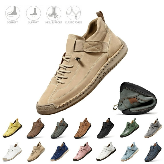 Havenx Mens Orthopedic Sneakers Leather Handmade Slip on Orthopedic ...