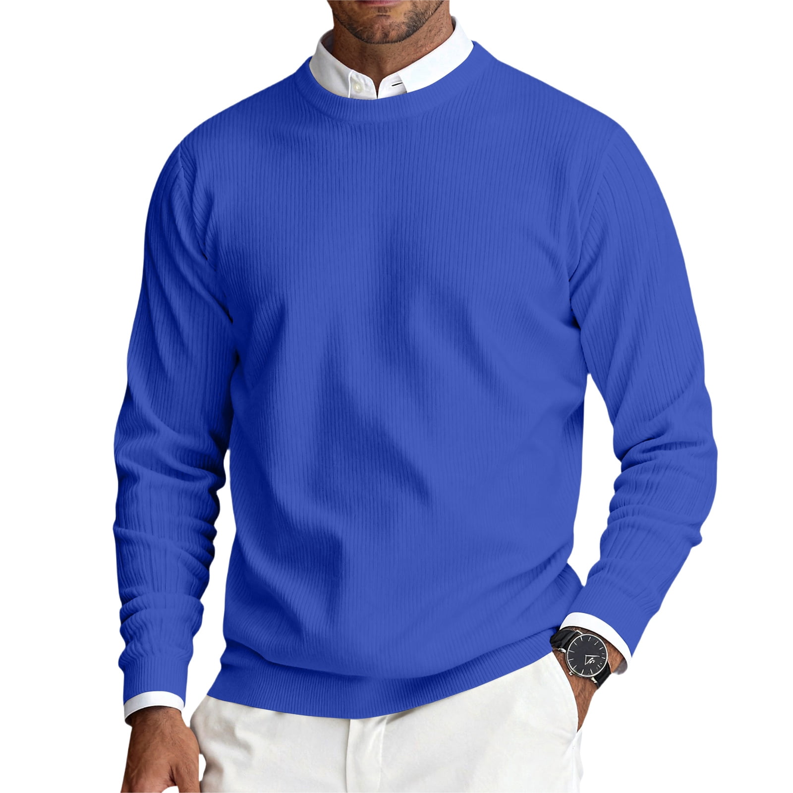Havenx Sweater Dress for Men Crew Neck Long Sleeve Sweatshirts Knit ...