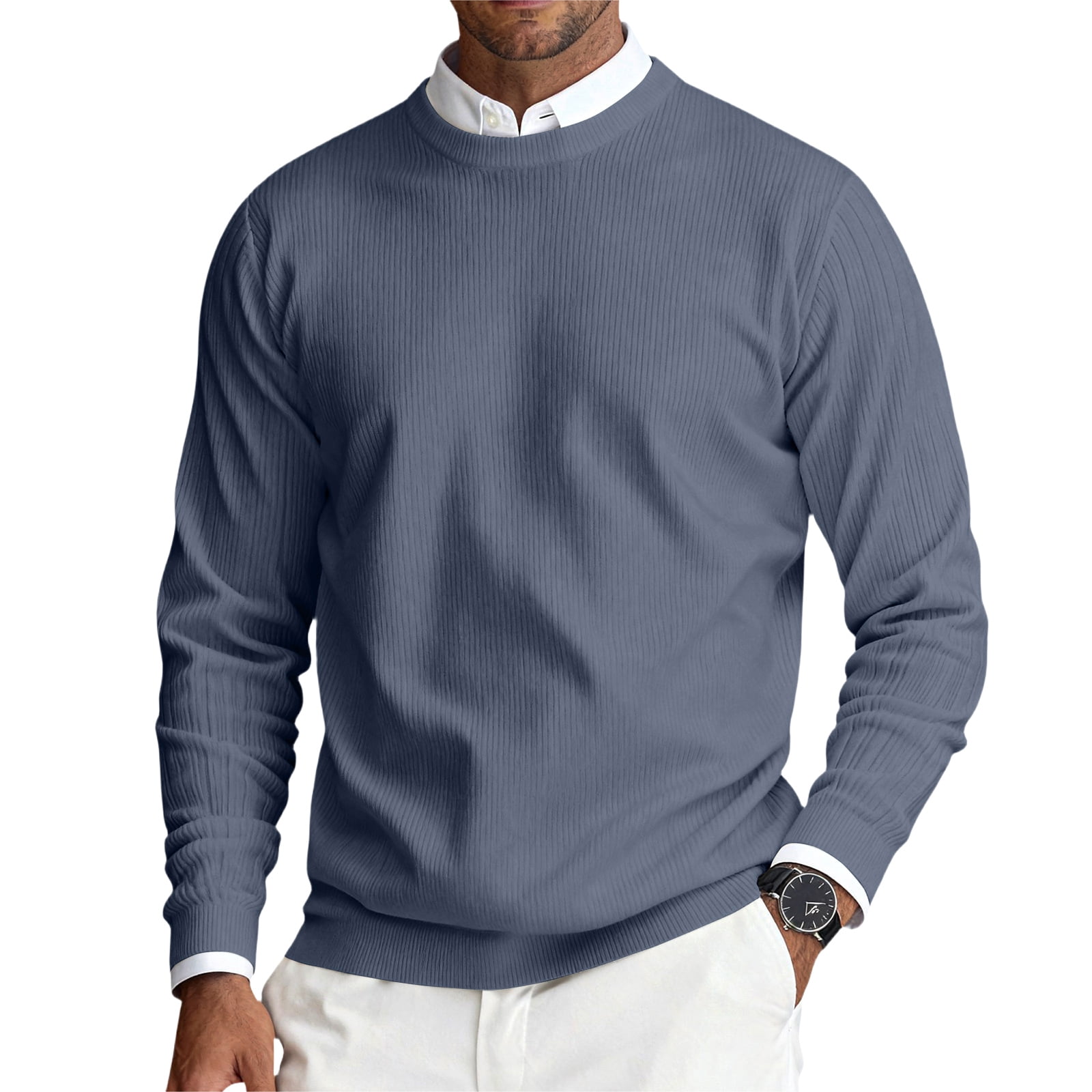 Havenx Sweater Dress for Men Crewneck Long Sleeve Pullover Sweater Knit ...