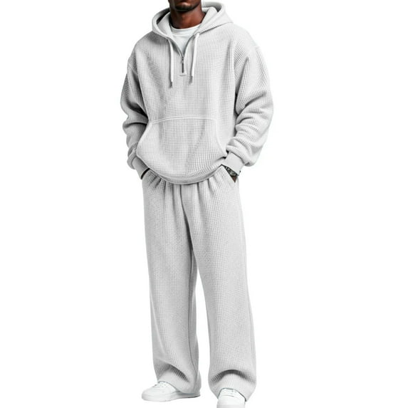 Havenx Track Suits for Men Quarter Zip Waffle Knited Sweatsuits ...