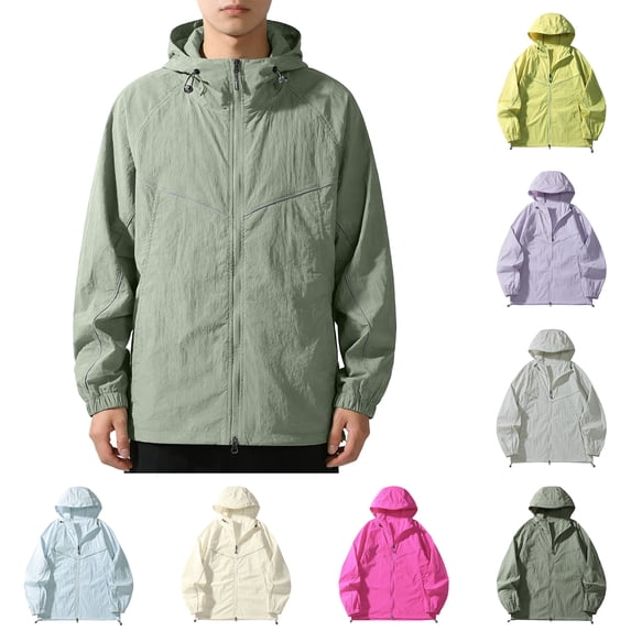 Havenx Unsex's Upf50+ Sunproof Jacket Zip Up Hooded Jackets Loose ...