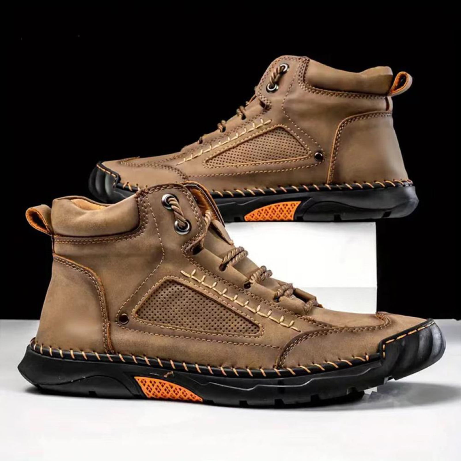 Havenx Wide Leather Boots for Men Non Slip Comfortable Handmade Ankle ...