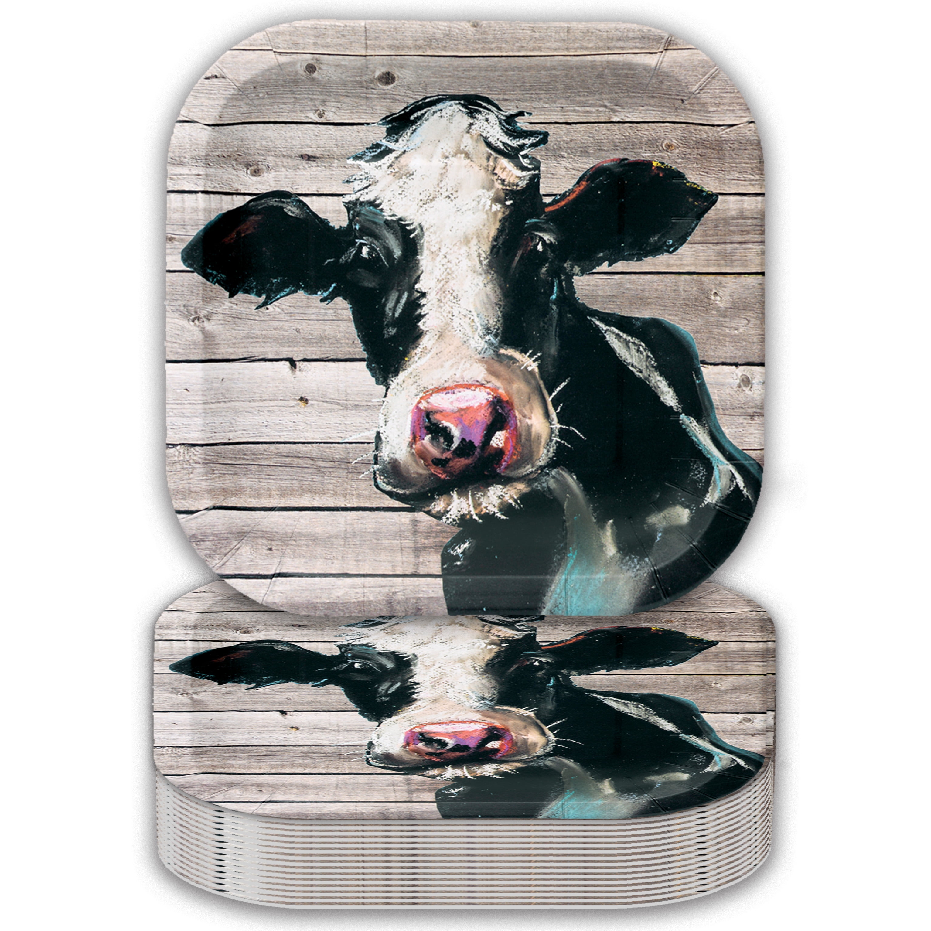 Havercamp Cow 9” Plates on Barnwood (24 pcs.)! Authentic and Iconic Cow ...