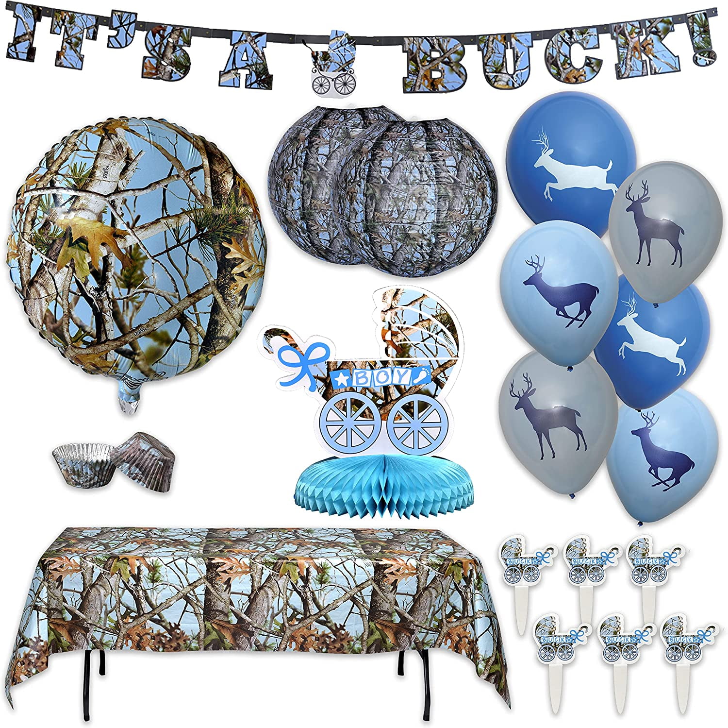 Havercamp Disposable Party Supply Sets with Balloons Paper Lanterns ...