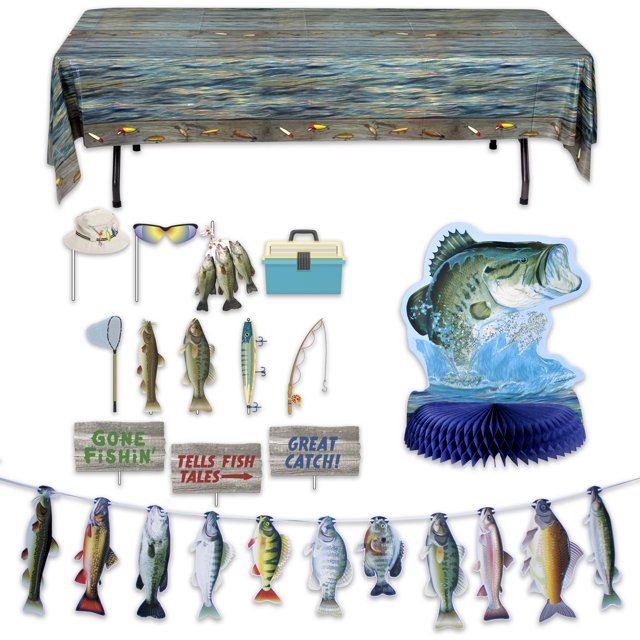 Havercamp Fishing Party Decorations Kit! Includes:1 Lg. Bass ...