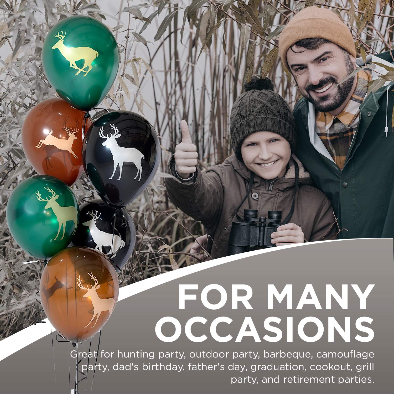 Havercamp Next Camo AJH3 Party Bucks Latex Balloons | 6 Count | Great for Hunter Themed Party ...