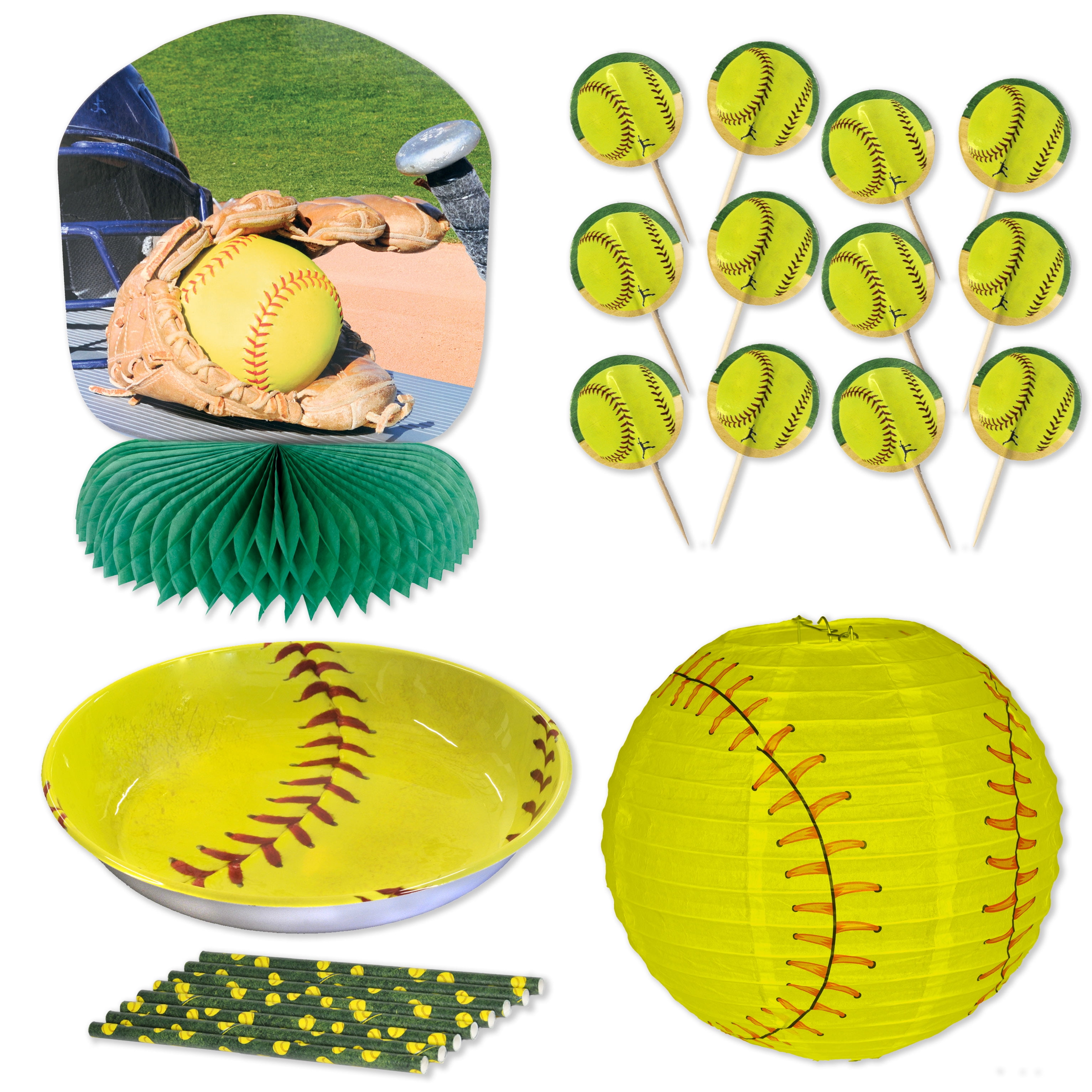 Havercamp Softball Team Decorations Party Supply Sets with Centerpiece ...