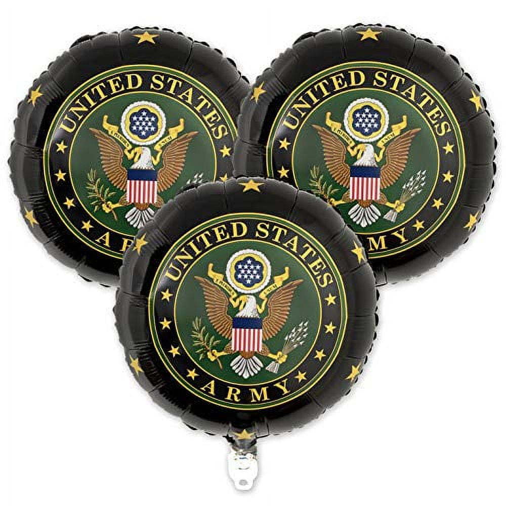 Havercamp U.S. Army Party Balloons (3pcs.18" Rd. Foil Mylar Balloons ...