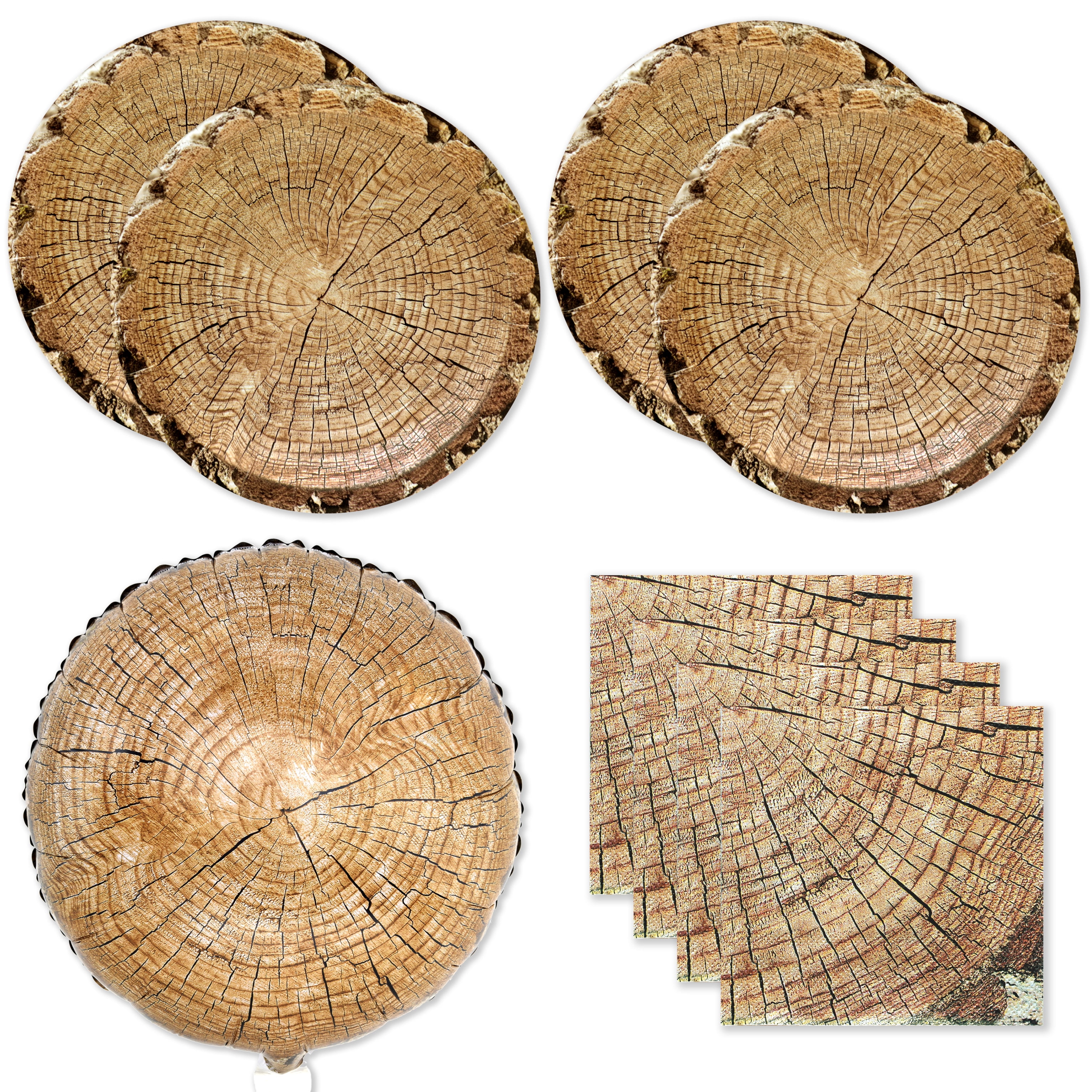 Havercamp’s Cut Timber-Wood Slice Party for 16 guests: includes 16 ea ...