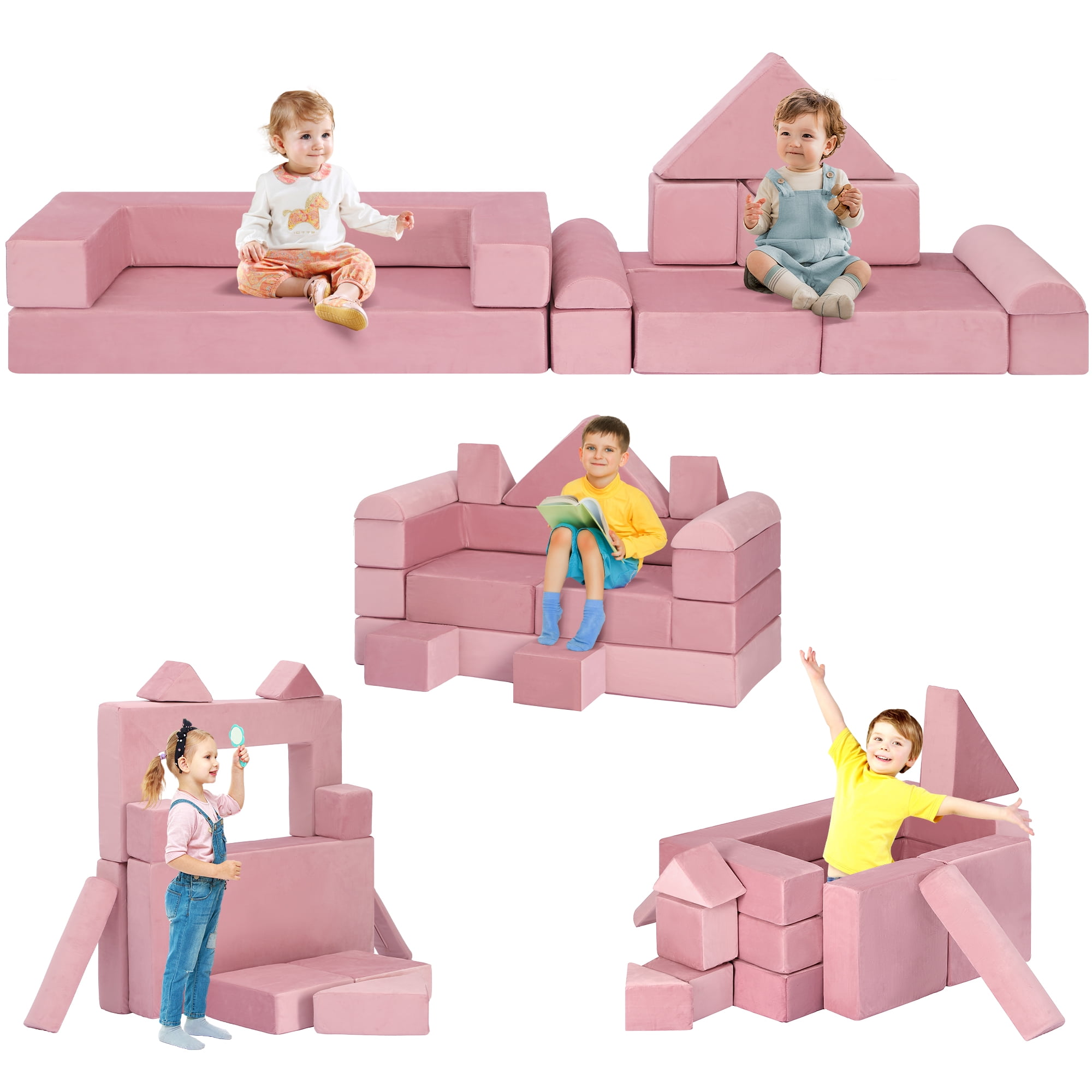Haverchair 12Pcs Kids Modular Play Couch, Kids Sofa Couch Toddler Couch ...