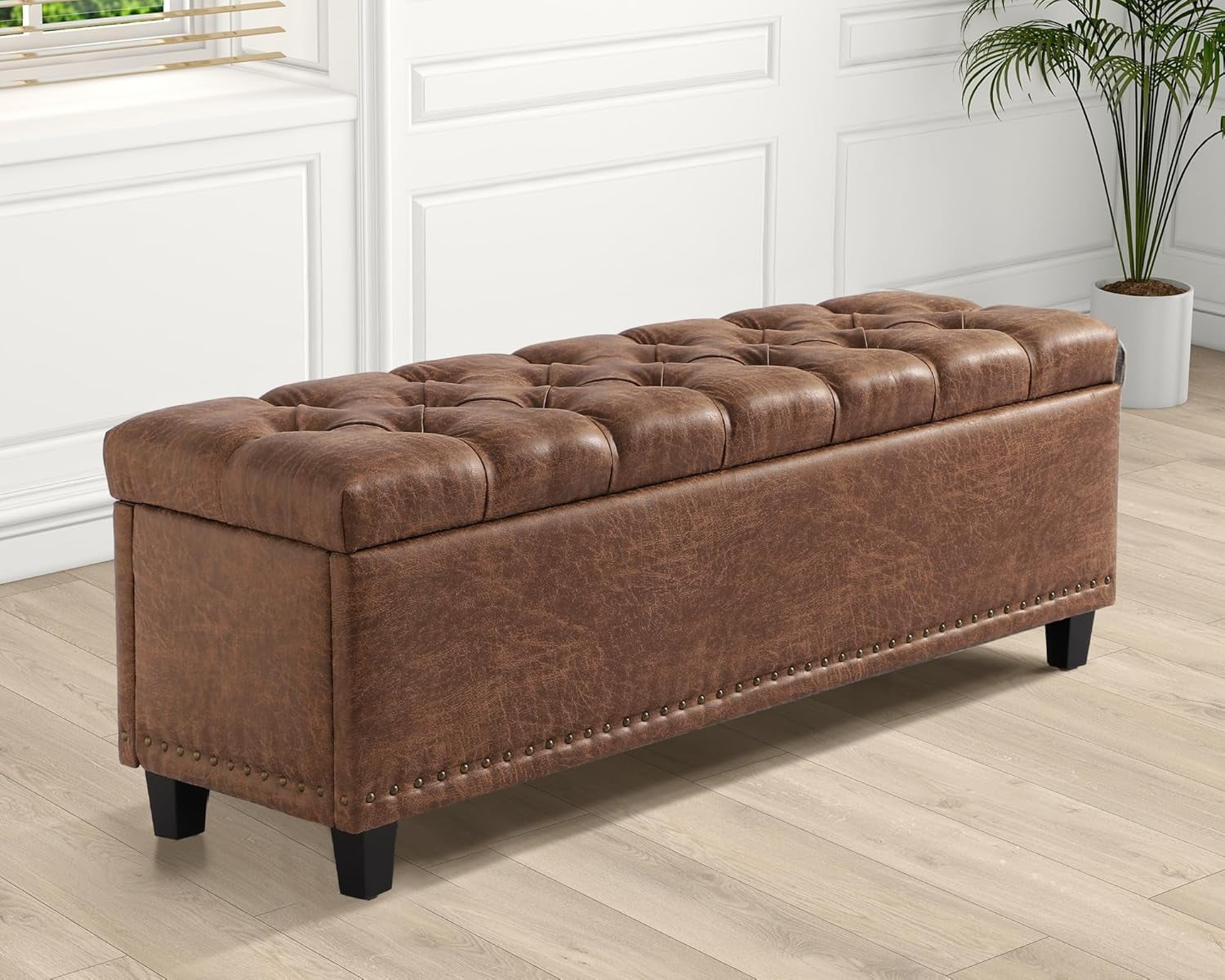 Haverchair 51" Ottoman Storage Benches, 30 Gallons End of Bed Storage ...