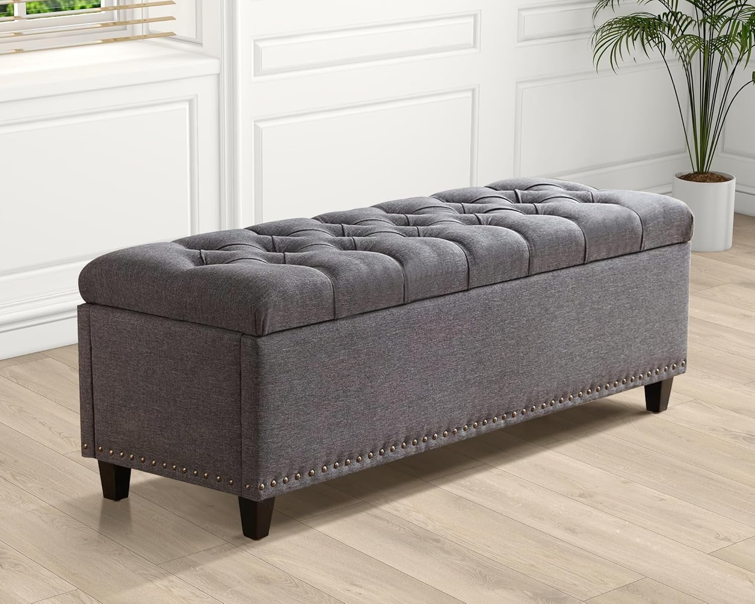 Haverchair 51" Ottoman Storage Benches, 30 Gallons End of Bed Storage ...