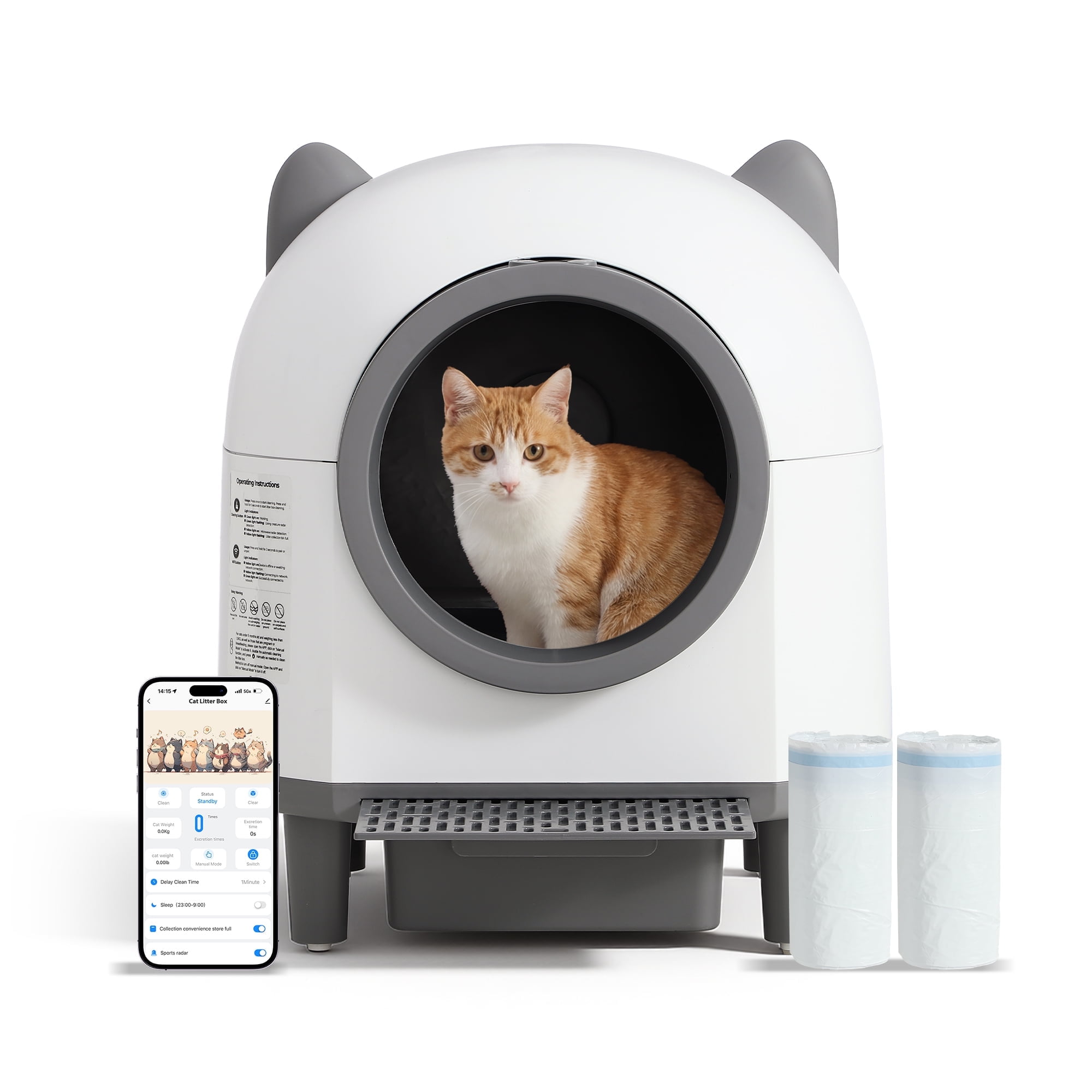 Haverchair Automatic Cat Litter Box, 80L Self Cleaning Litter Box for ...