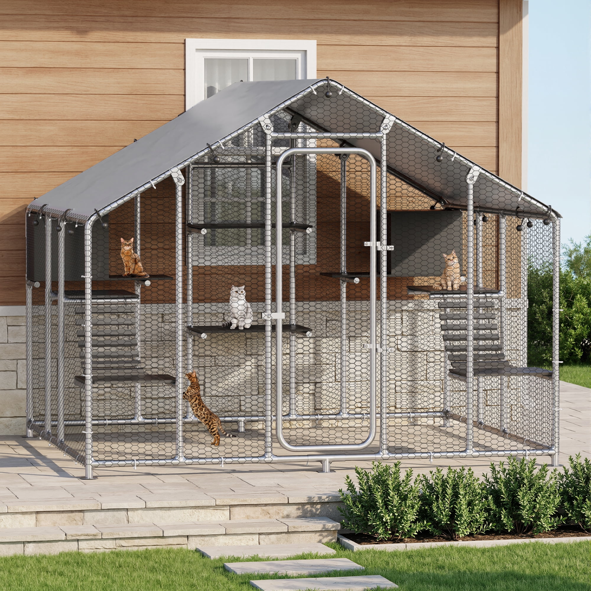 Haverchair Catio Outdoor Cat Enclosure, 94.5" Extra Large Walk-in Cat ...