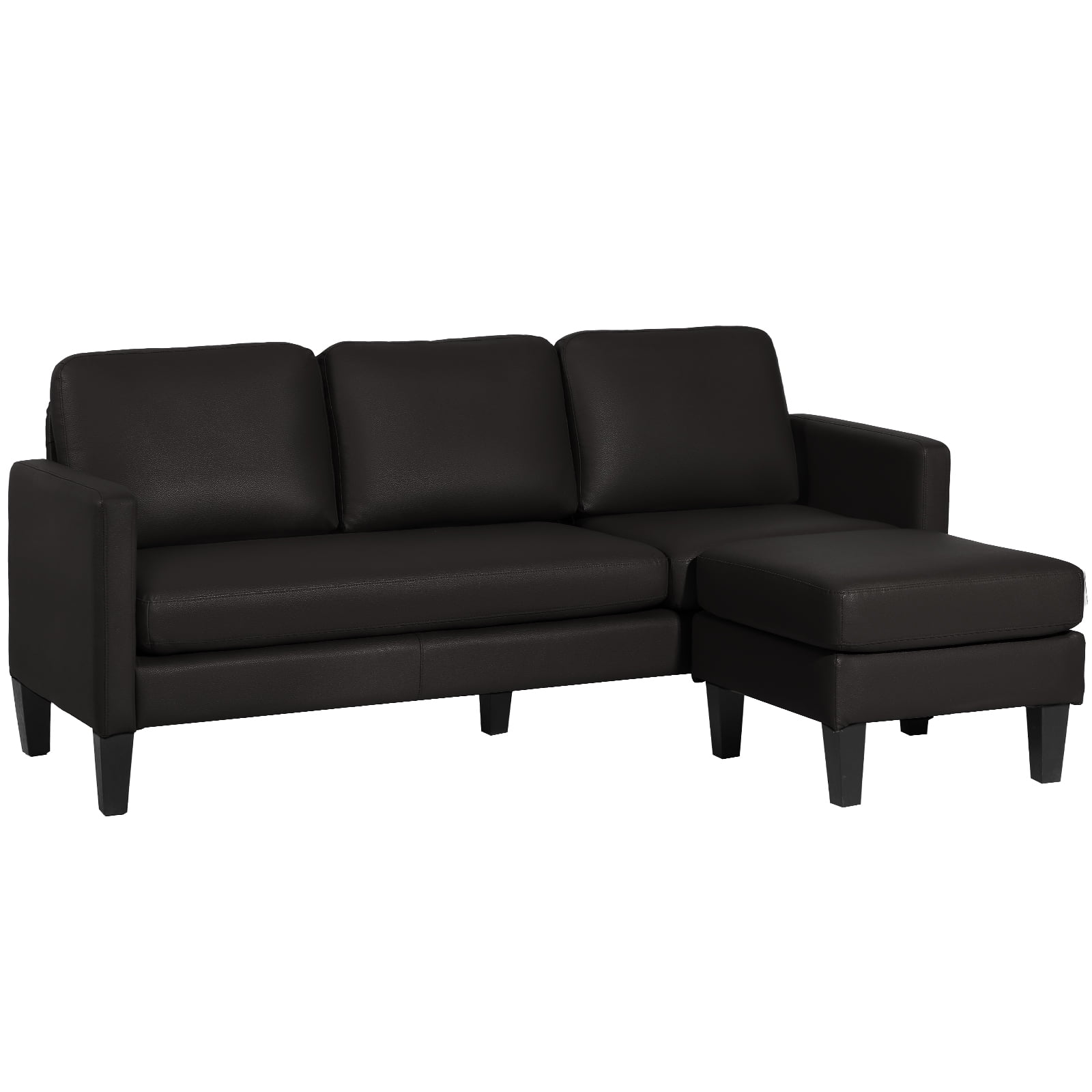 Haverchair L Shaped Leather Sectional Sofa with Chaise for Small Space ...