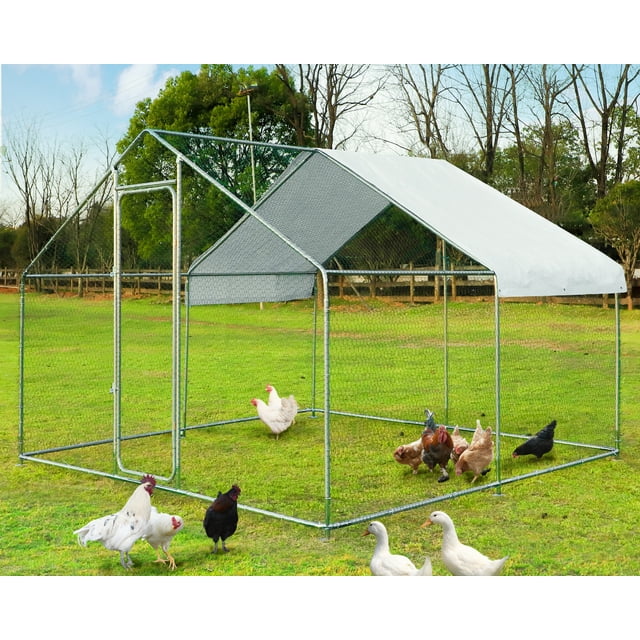 Haverchair Large Chicken Coop Walk-in Outdoor Chicken Run Metal Chicken ...