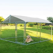 ALAULM XL Outdoor Dog Kennel, Heavy Duty Galvanized Steel Cage with ...