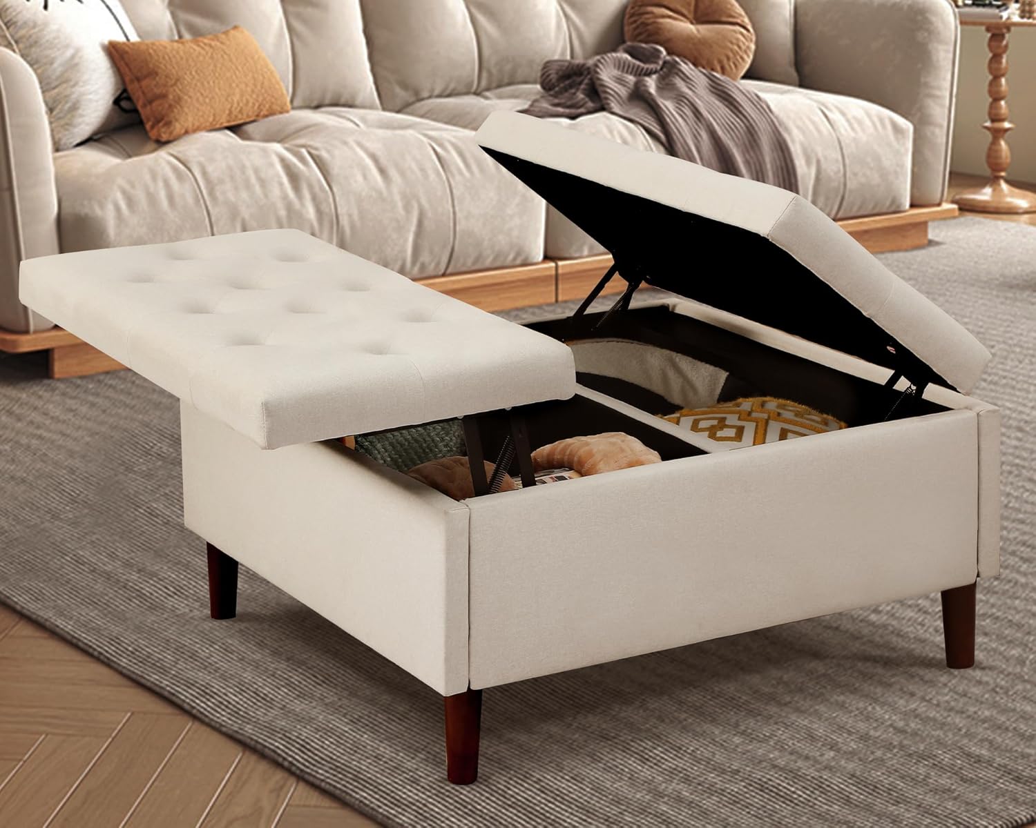 Simpli Home Harrison Coffee Table Storage Ottoman - Walmart.com