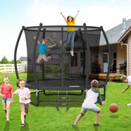 Gymax Indoor Toddler 5FT Trampoline - High Enclosed, Little Trainer ...