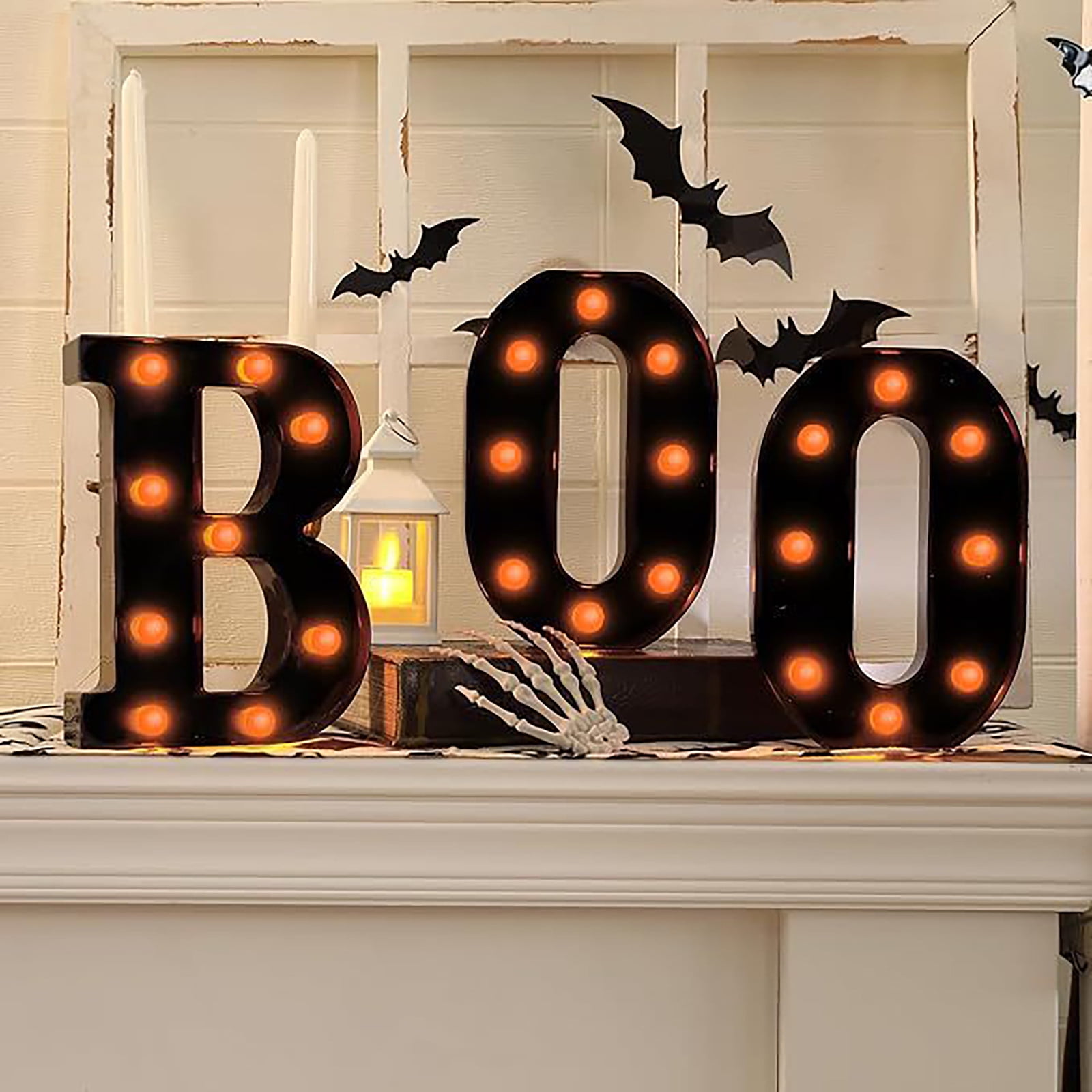 Havghivg Glowing BOO Letters Set (3-Pack) - Flicker-Free LED Sign for ...