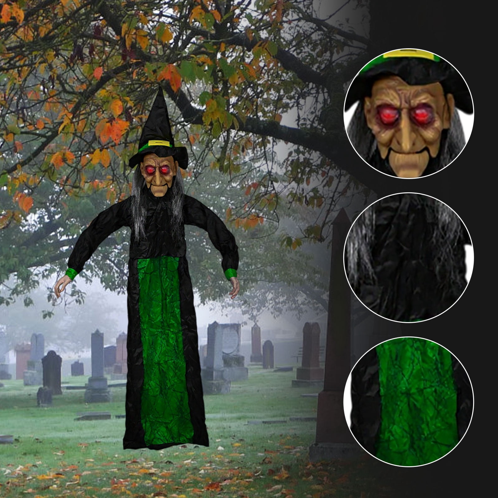 Havghivg Halloween Decoration Outdoor Halloween Hanging Witch Electric ...
