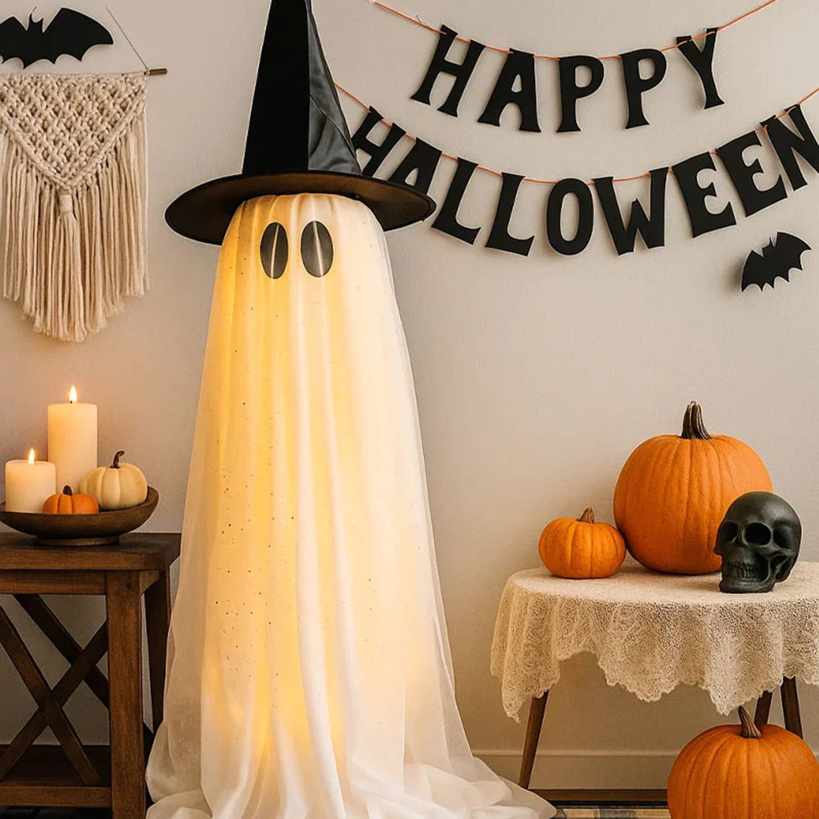 Havghivg Halloween Decorations Outdoor - Light Up Spooky Ghosts ...