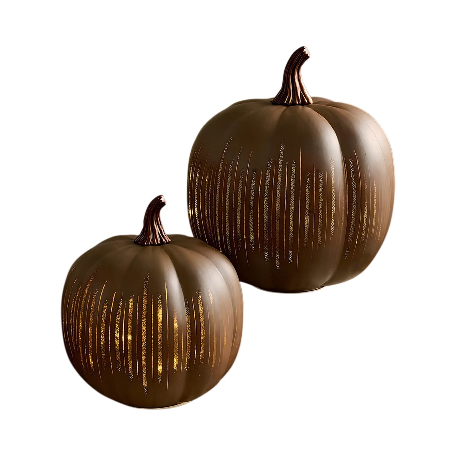Havghivg Illuminated Starry Night Pumpkins, Set of 2 Illuminated Starry Night Pumpkins, Twinkle ...