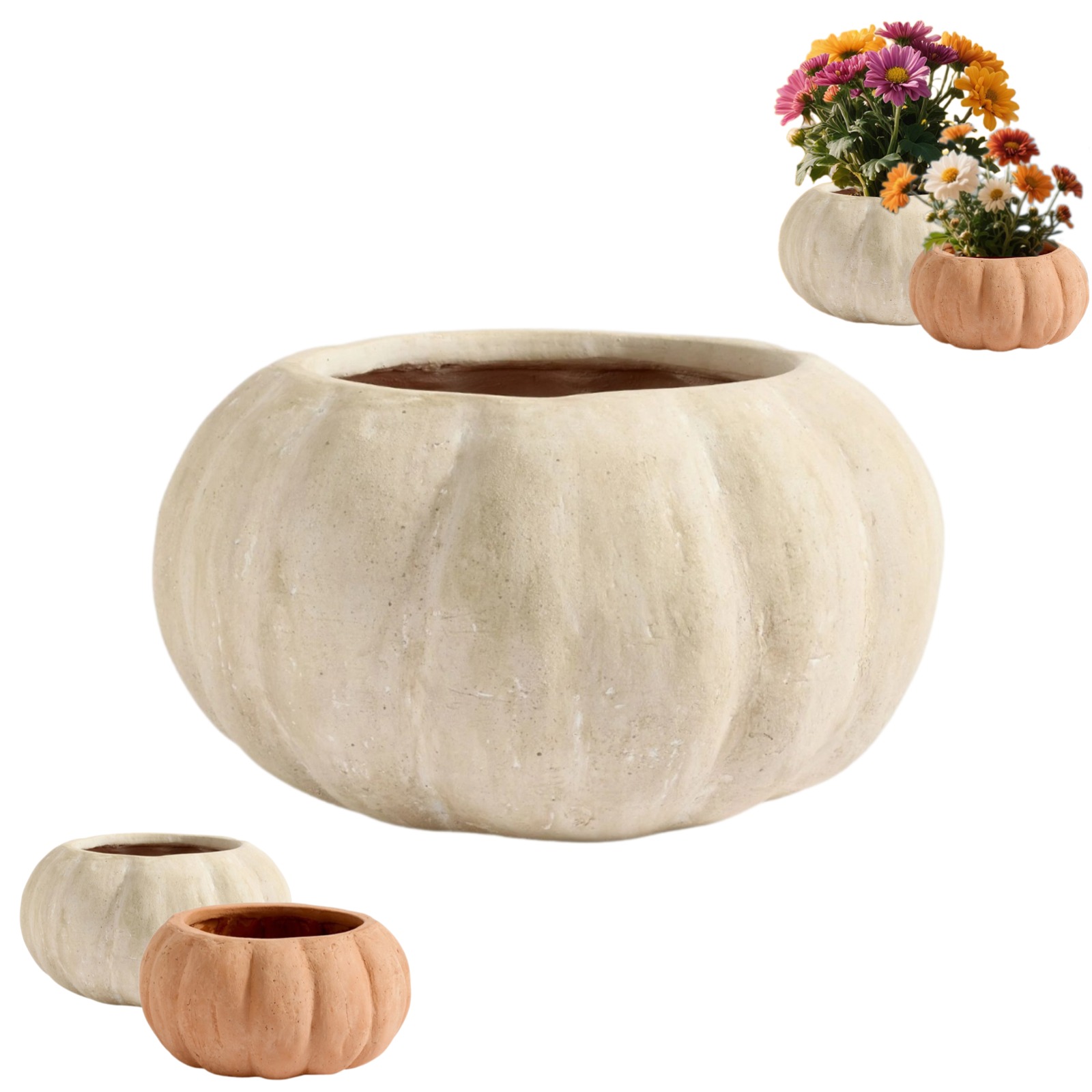 Havghivg Walmart Exclusive Pumpkin Pot - 9.8" Resin Planter for Outdoor ...