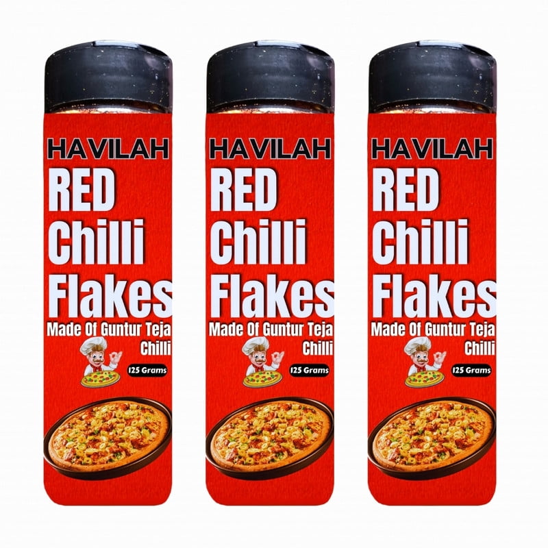 Havilah Chilli Flakes 125 gm Pack Of 3 - Red Chilli Flakes, Lal Mirch ...