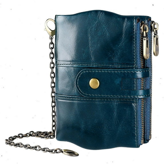 Havilah Mens Wallet Leather Zipper Buckle Anti-Magnetic Wallet with ...