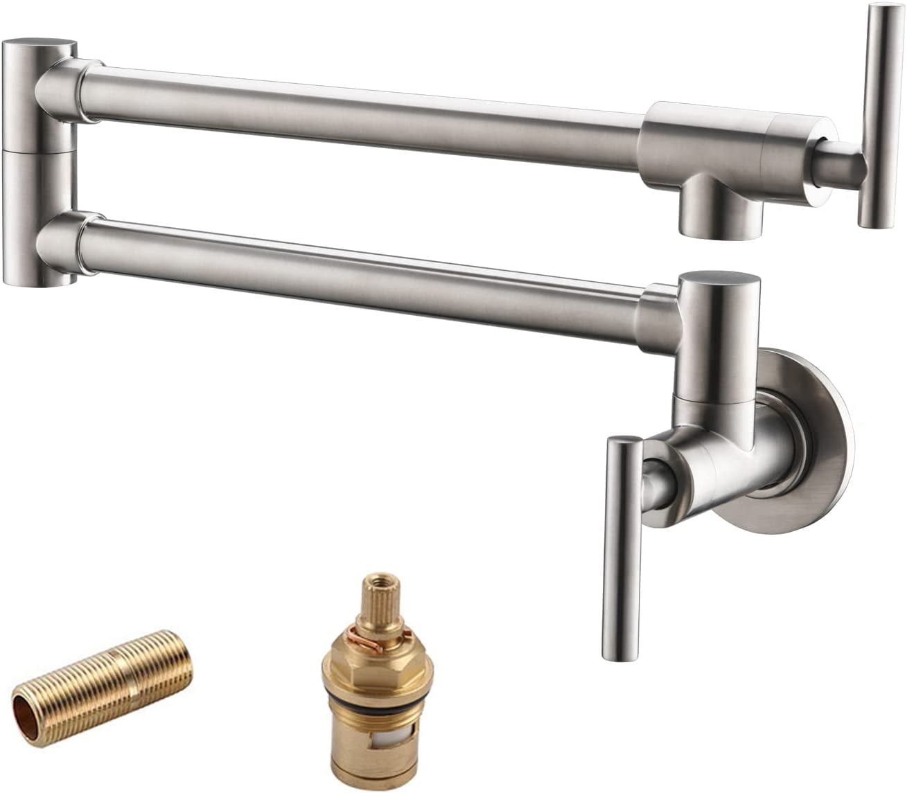 Havin Brass Pot Filler, Wall Mount Metal Faucet, Hot/Cold Tap ...