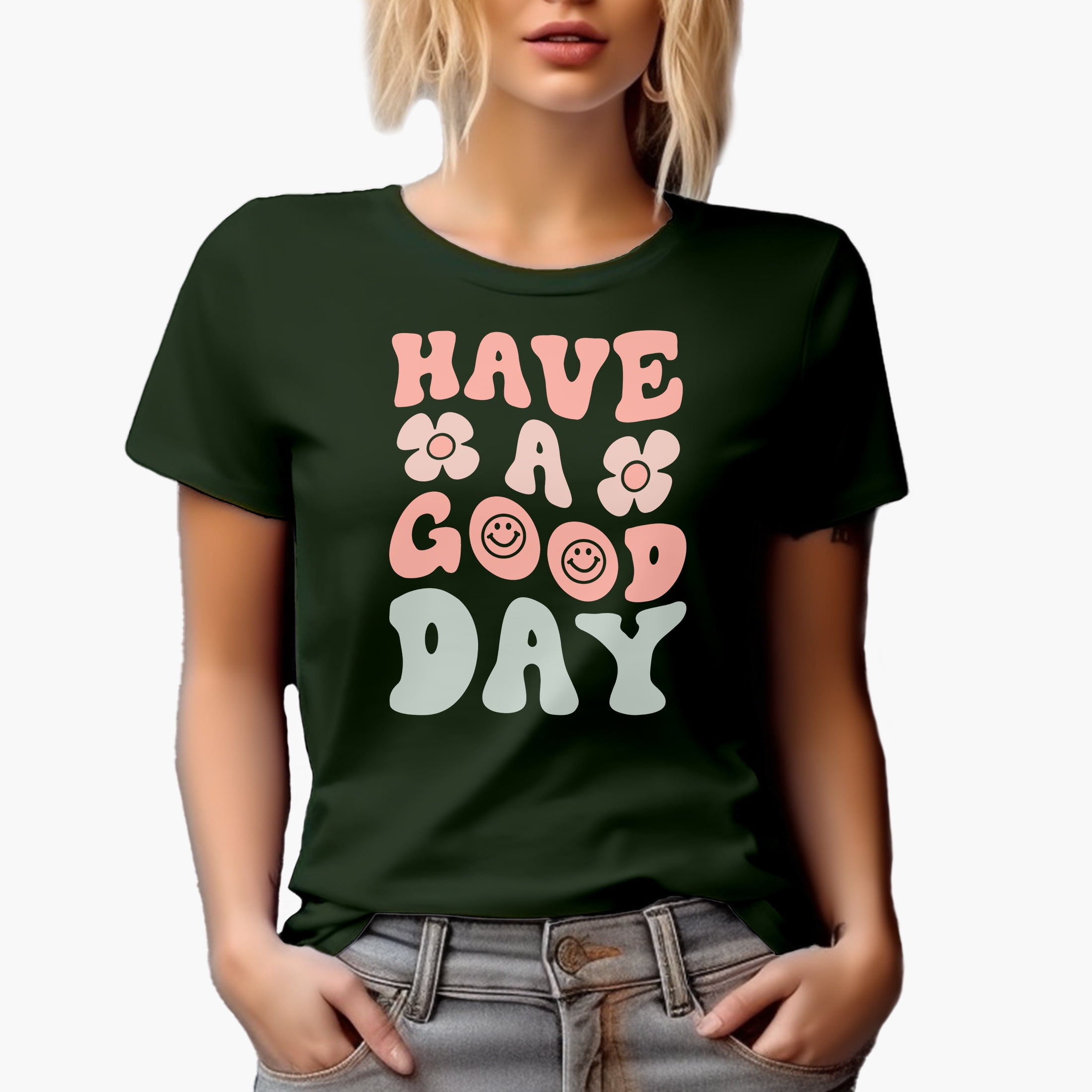 Having a Good Day Themed Quote, Groovy Retro Wavy Text Merch Gift ...