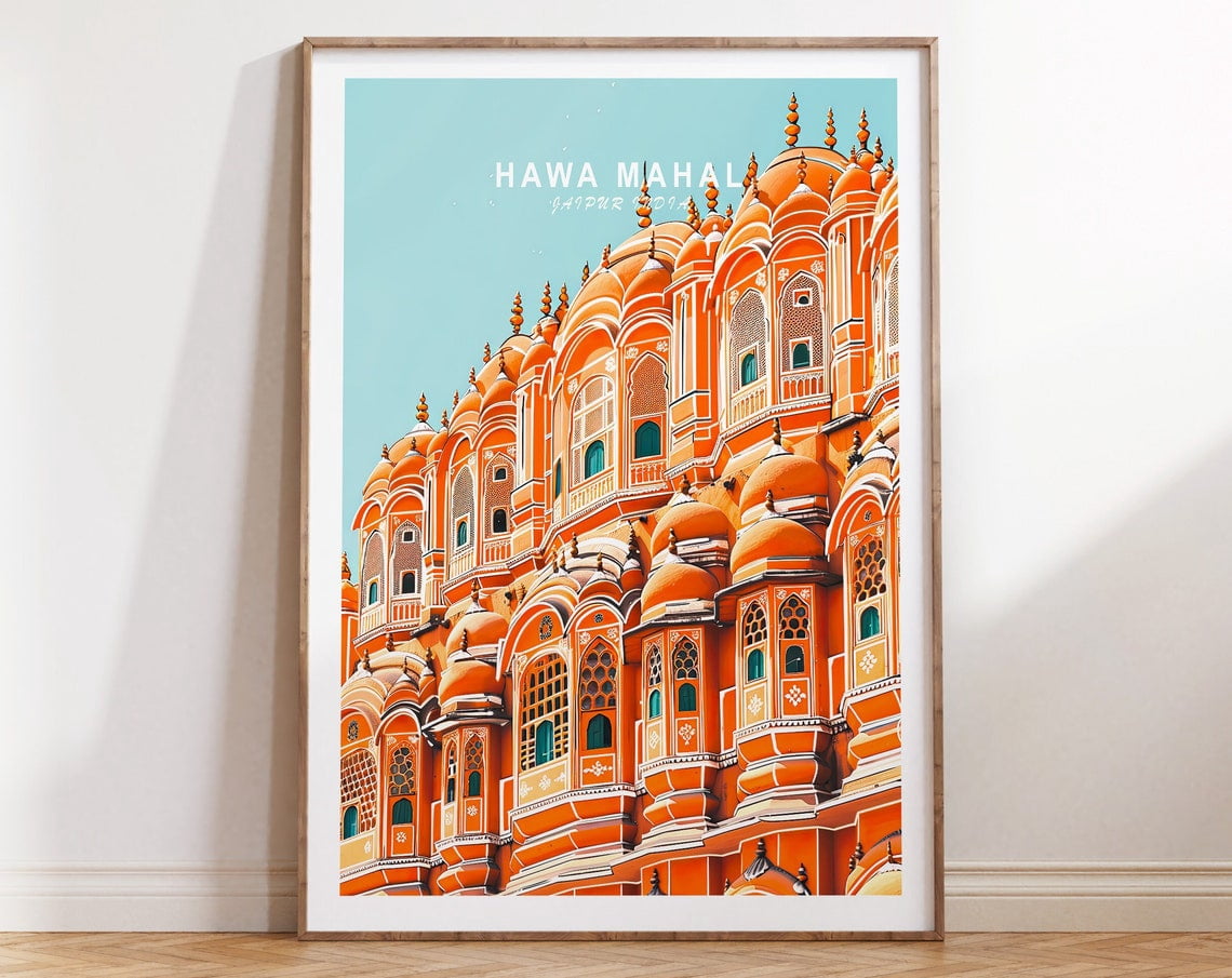 Hawa Mahal India Poster, Jaipur India City Wall Art, Hawa Mahal Palace ...