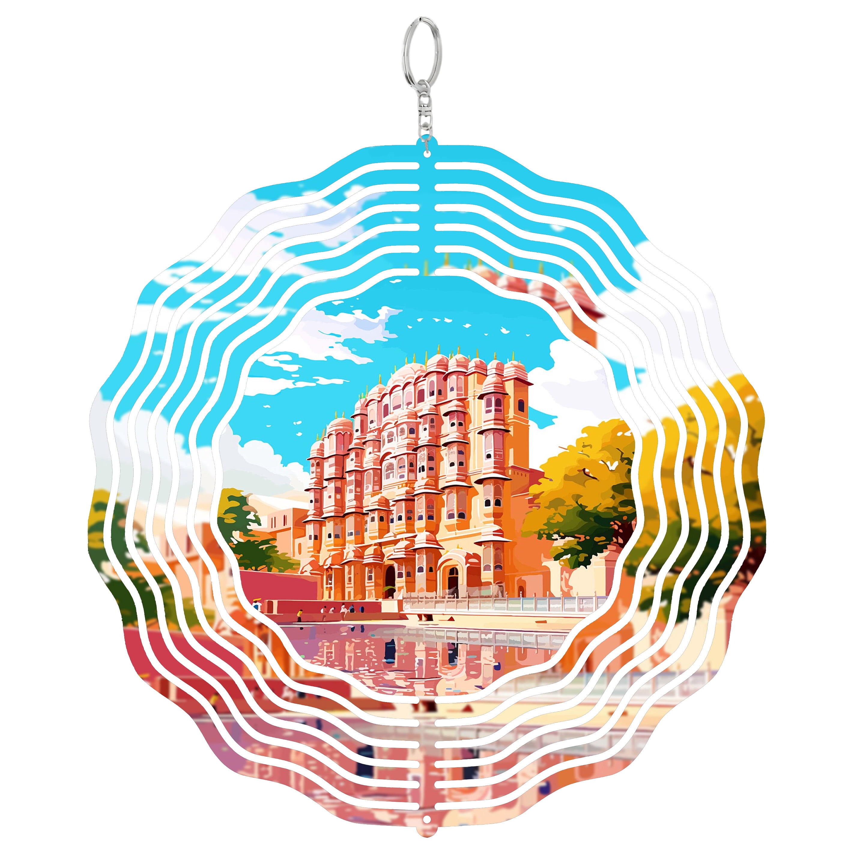 Hawa Mahal Jaipur India Palace 3D Wind Spinner Stainless Steel Kinetic ...