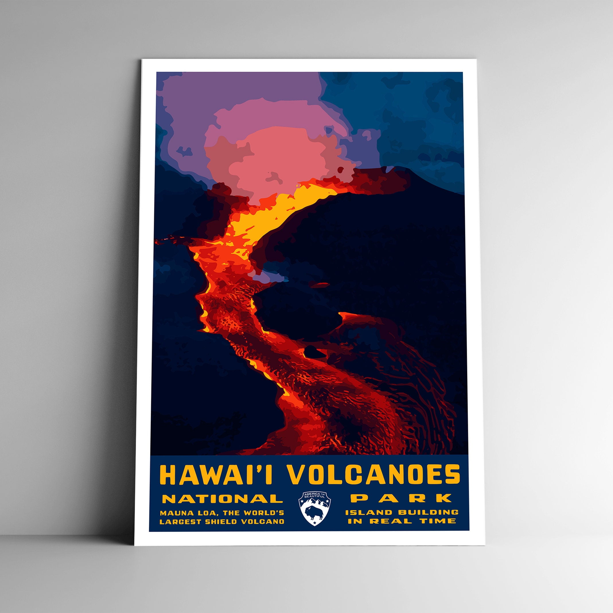 Hawai'i Volcanoes National Park Vintage Travel Poster / Postcard WPA ...