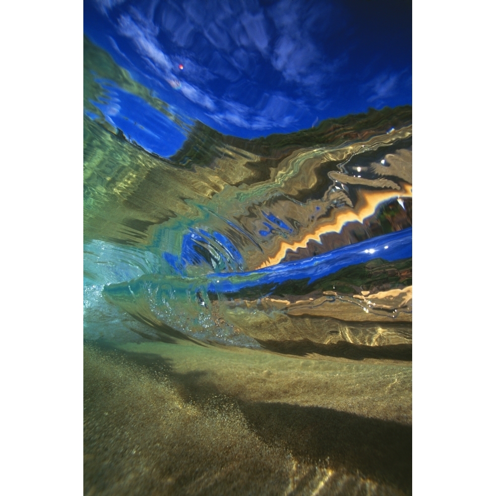 Hawaii, Abstract Underwater View Of Breaking Wave Poster Print (12 x 19 ...