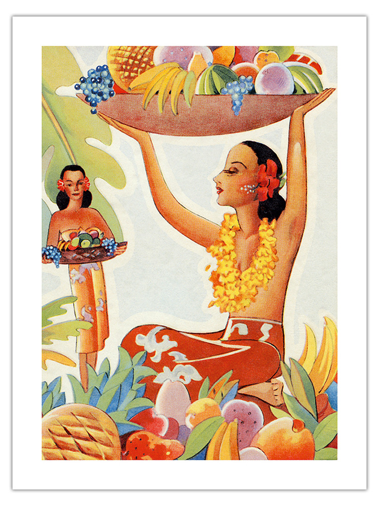 Hawaii Abundance (Makena) - Vintage Hawaiian Christmas Card by Ted ...